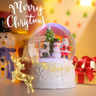 Plus Size Christmas Snow Globe Snowman Tree - Snow Globe with 8 Songs ...