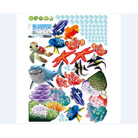 Bulingna Wall Decals Finding Nemo Shark Turtle Starfish DIY Wall ...