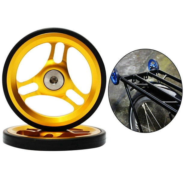 destyer Folding Bike Easy Wheel EZ Wheels for Traveling Rack Gold ...