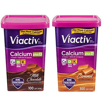 VIACTIV Calcium Plus D, Soft Chews, Milk Chocolate 60 ea - Walmart.com