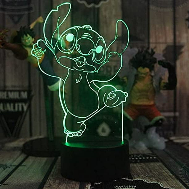 3D Night Light Stitch 16 Color Change USB Powered Illusion Desk lamp ...