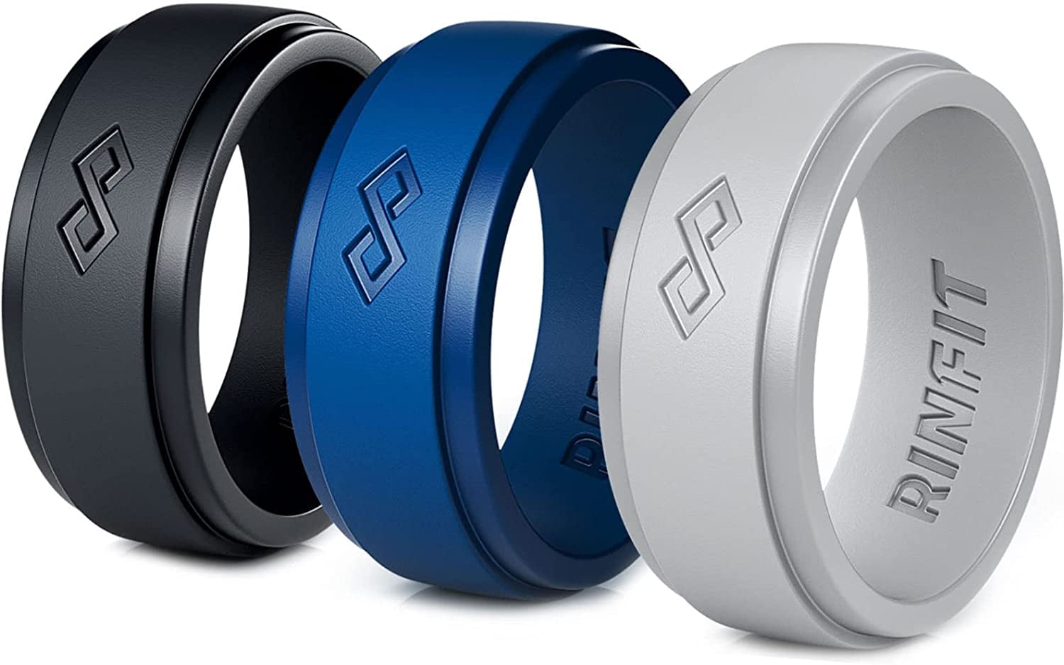 Rinfit Silicone Wedding Ring for Men - Soft Rubber Wedding Band ...