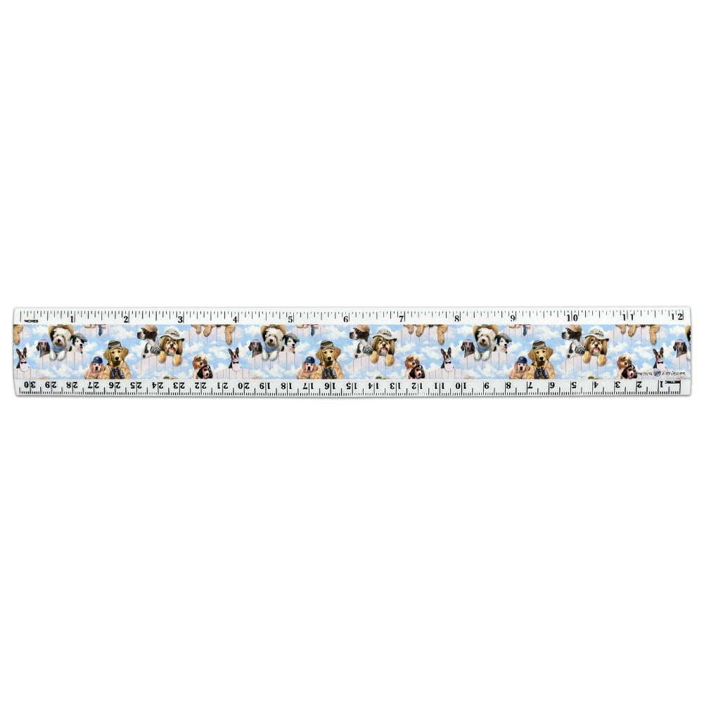 Dogs Puppies Club Pattern 12 Inch Standard and Metric Plastic Ruler ...