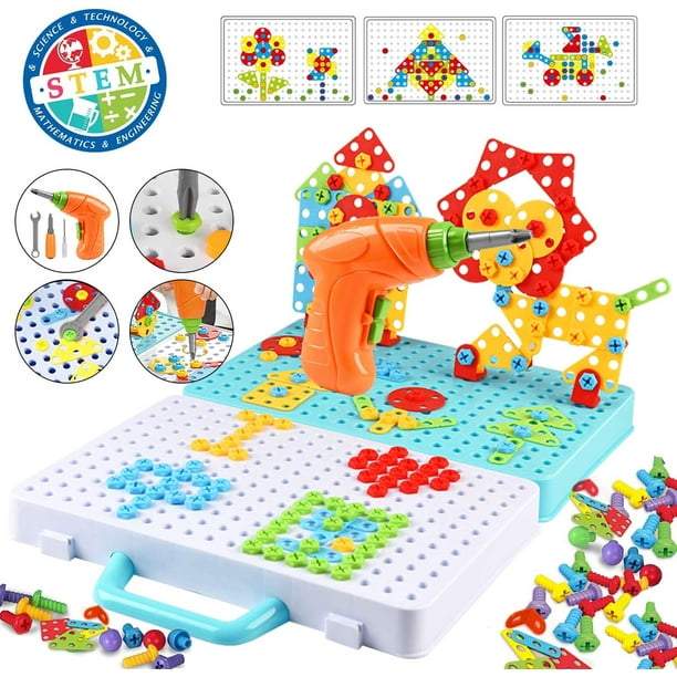 Building Block Set 276 Pieces Learning Toys Electric Drill Puzzle ...
