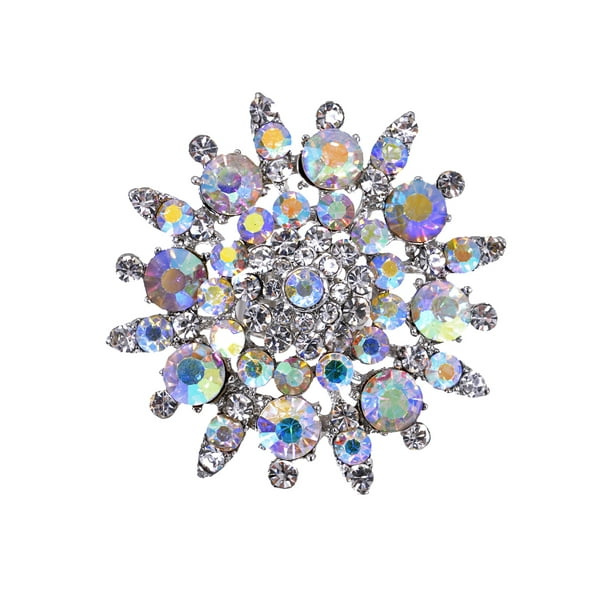 Alilang Adustable Silvery Tone Iridescent Clear Crystal Colored ...