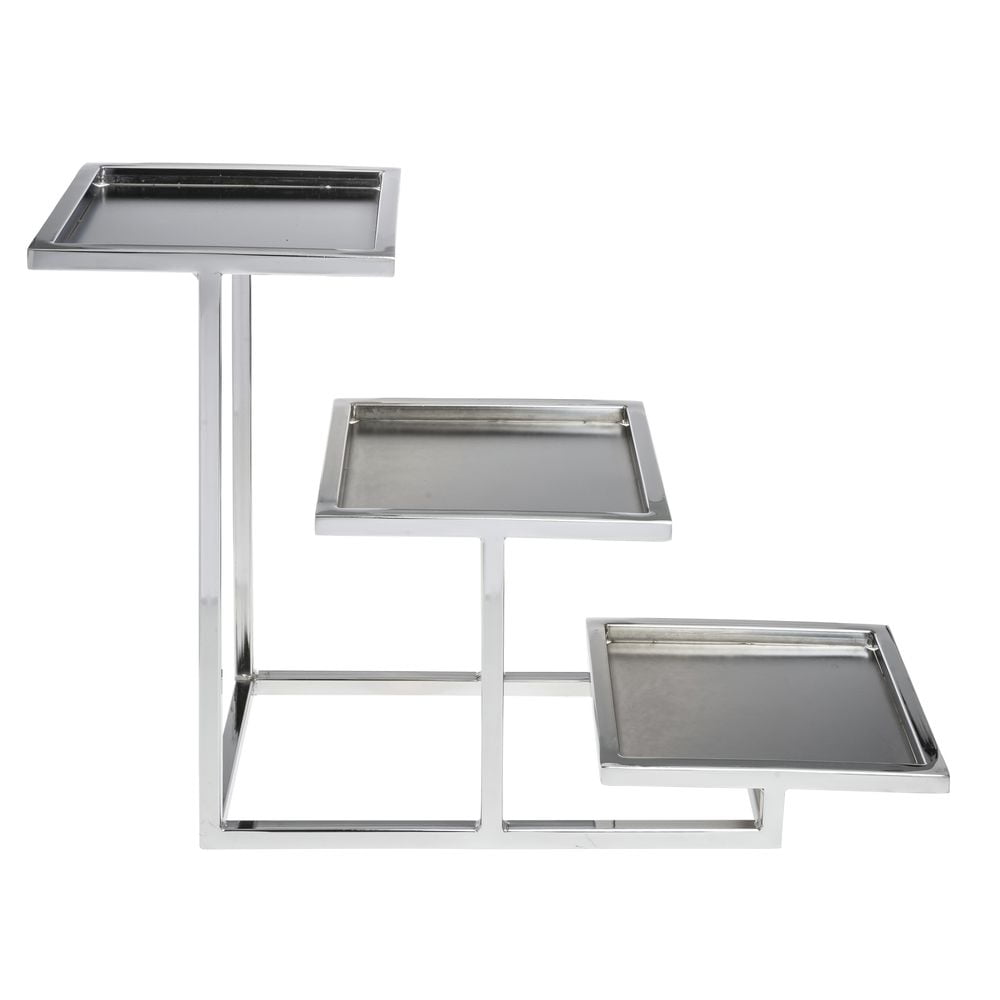 HUBERT® Cerve Collection Chrome 3-Tiered Buffet Stand For Bowls - 8"L x ...