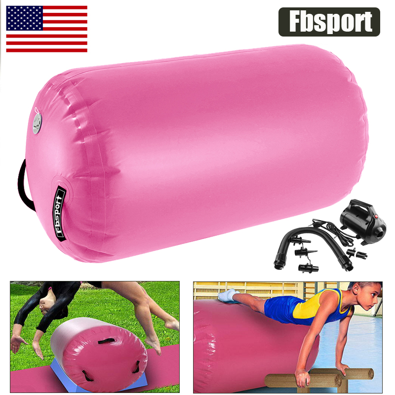 Fbsport 100*60cm Pink Inflatable Gymnastics Cylinder Yoga Exercise ...