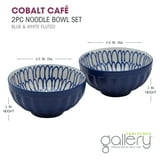 Tabletops Gallery 6.5" Cobalt Cafe Fluted Stoneware Ramen Noodle Bowls ...