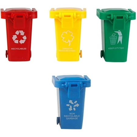 Trash Can Toy: 4pcs Vehicles Garbage Can Kids Push Toy Garbage Trucks ...