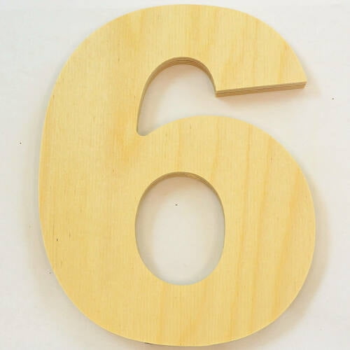 Package of 1, 10 Inch X 1/2" Baltic Birch "6" Plywood Numbers In The ...