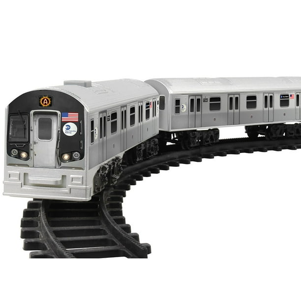 (Set) MTA New York City Motorized Subway Train - 3 Cars w/ Track ...