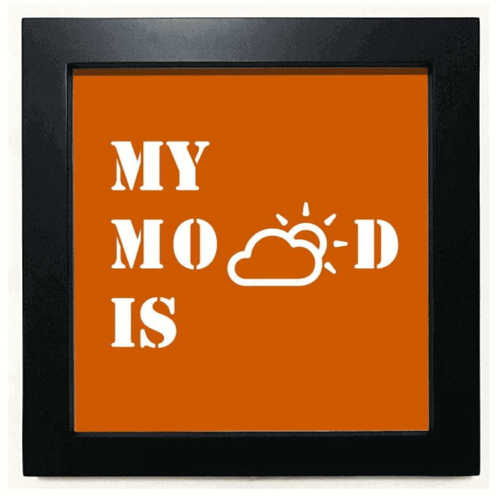 General Mood Cloud Weather Black Square Frame Picture Wall Tabletop ...