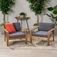 GDF Studio Antoine Outdoor Acacia Wood Club Chairs with Cushions, Set ...