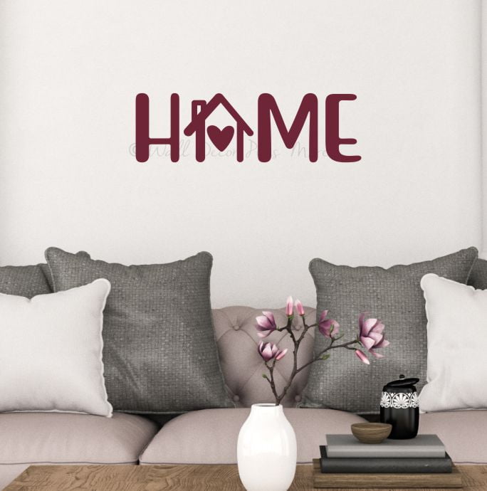 Home Word House Heart Art Decor Wall Decals Vinyl Sticker 23x7-Inch ...