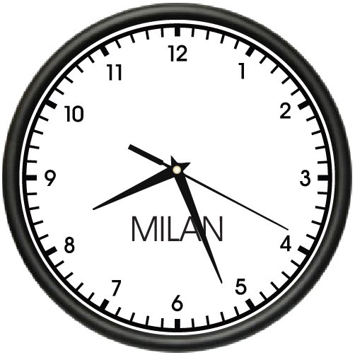MILAN TIME Wall Clock world time zone clock office business - Walmart ...
