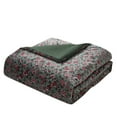 My Texas House Stacy 3-Piece Green Floral Printed Velvet Comforter Set ...
