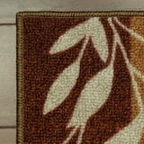 Mainstays Traditional Leaf Block Rust Brown Print Indoor Accent Rug, 2 ...
