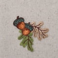 Two Acorns - Brown and Green Fall Leaves - Iron on Applique ...