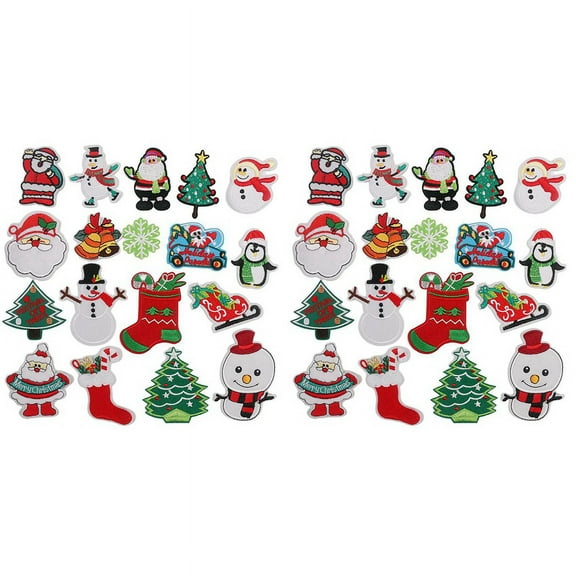 Christmas Patches Sew on Iron on Embroidered 18PCS Tree Cute Appliques ...