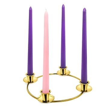Waipfaru Christmas Wreath Advent Ring Candle Holder with 4 Flameless ...