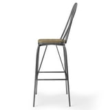 Furniture of America Chelsea Metal Windsor Bar Stool in Gray (Set of 2 ...