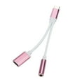 2in1 Usb Type C To 3 5mm Jack Aux Audio Splitter Converter Adapter