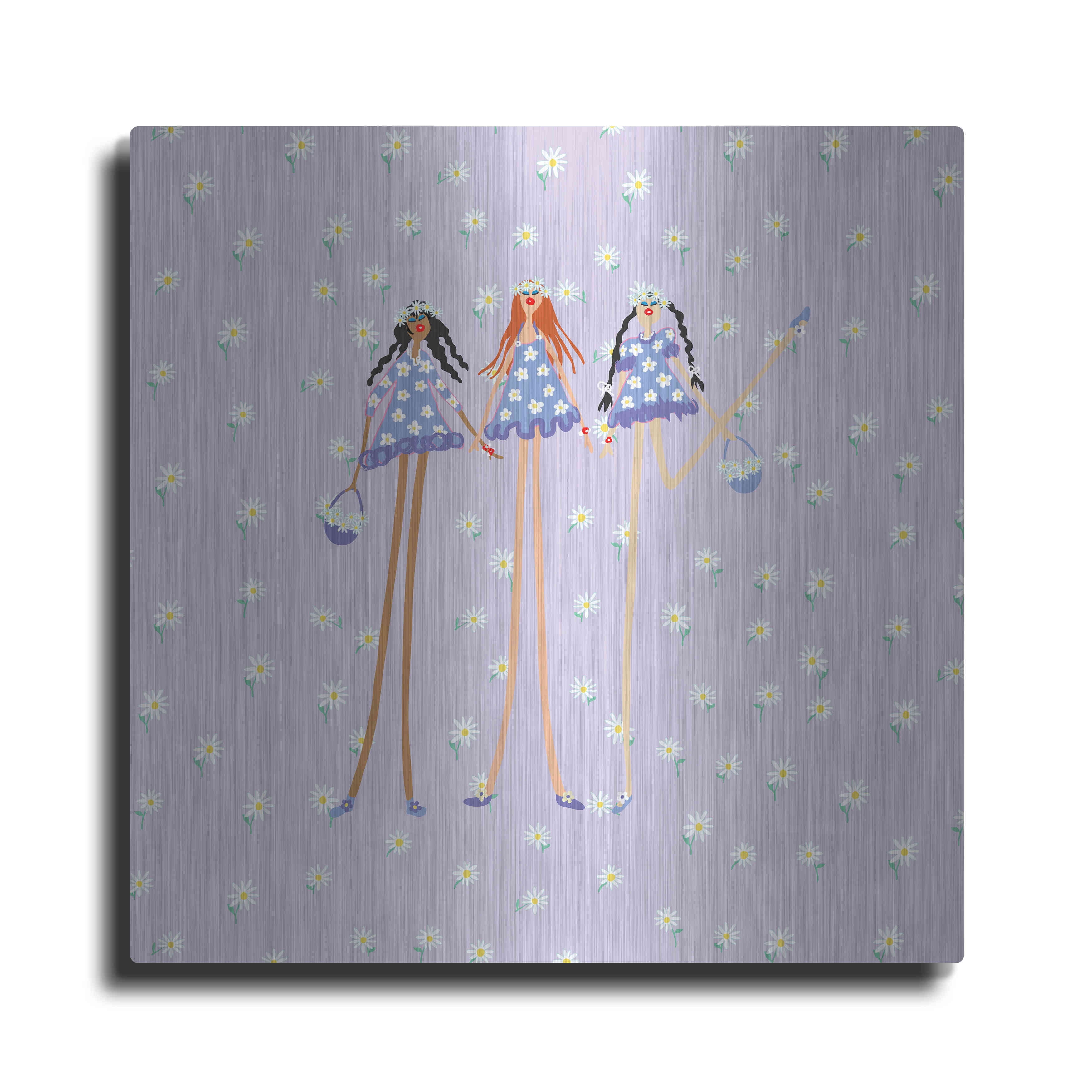 Luxe Metal Art 'Flower Girls' by Caroline Benchétrit Metal Wall Art, 12 ...
