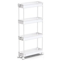 YUANYE 3-Tier Slim Pantry & Utility Rolling Storage Cart with Movable ...