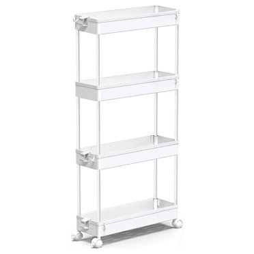 2 Pack 3 Tier Slim Storage Kitchen Cart, Shelving Unit Rolling Rack ...