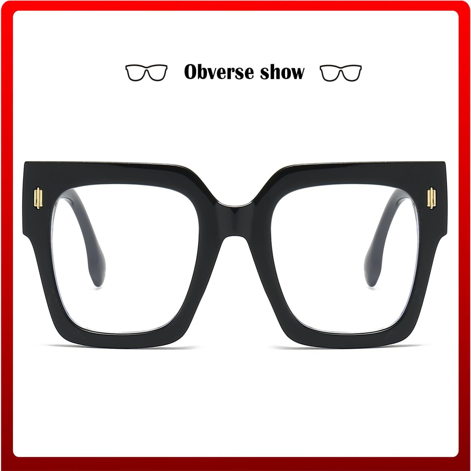 Click here for Vivavault Glasses - Fashion Oversized Blue Light B... prices