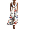 Ayolanni Maxi Spring Dresses for Women Trendy V-Neck Floral A-Line ...