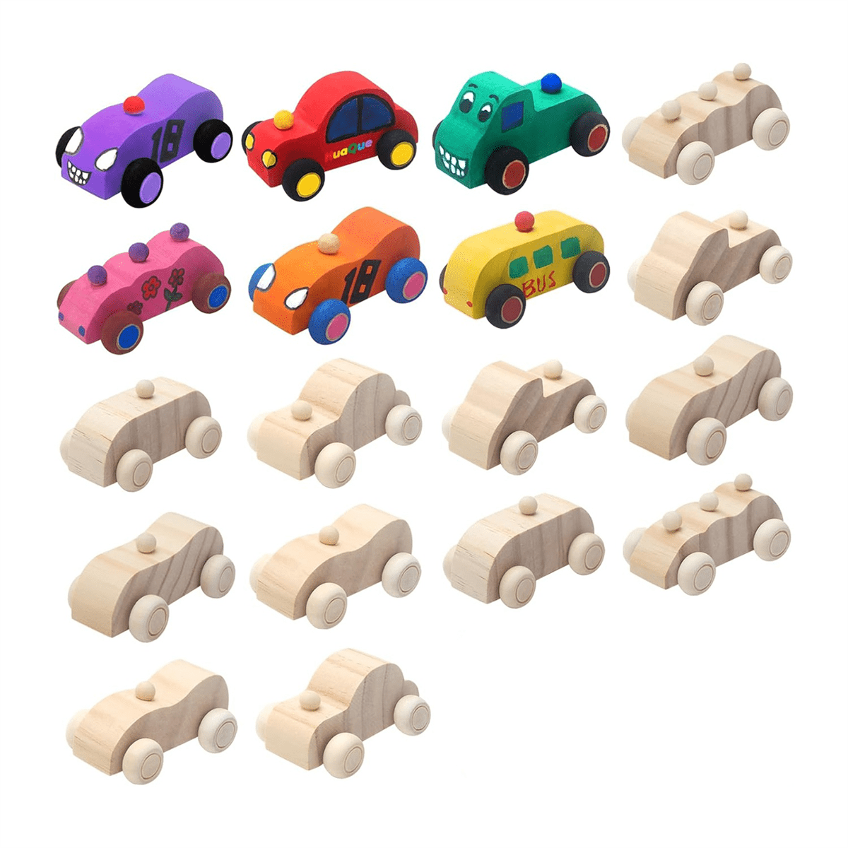 Click here for Unbranded 18 Pack Diy Wood Car Toys Unfinished Woo... prices