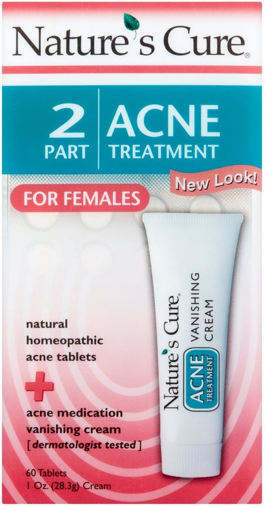 Nature's Cure 2 Part Acne Treatment for Females 60 tablets 1 oz Cream ...