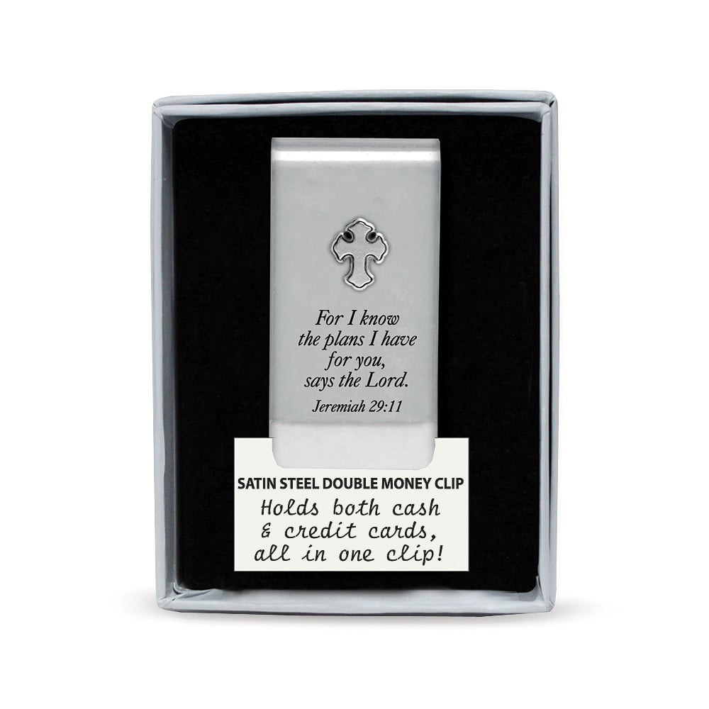 FB Jewels Satin Steel For I Know The Plans Double Money Clip - Walmart.com
