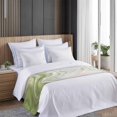Abstract Fluid Art Bed Runner Twin Size Vintage Green Gradient Oil ...