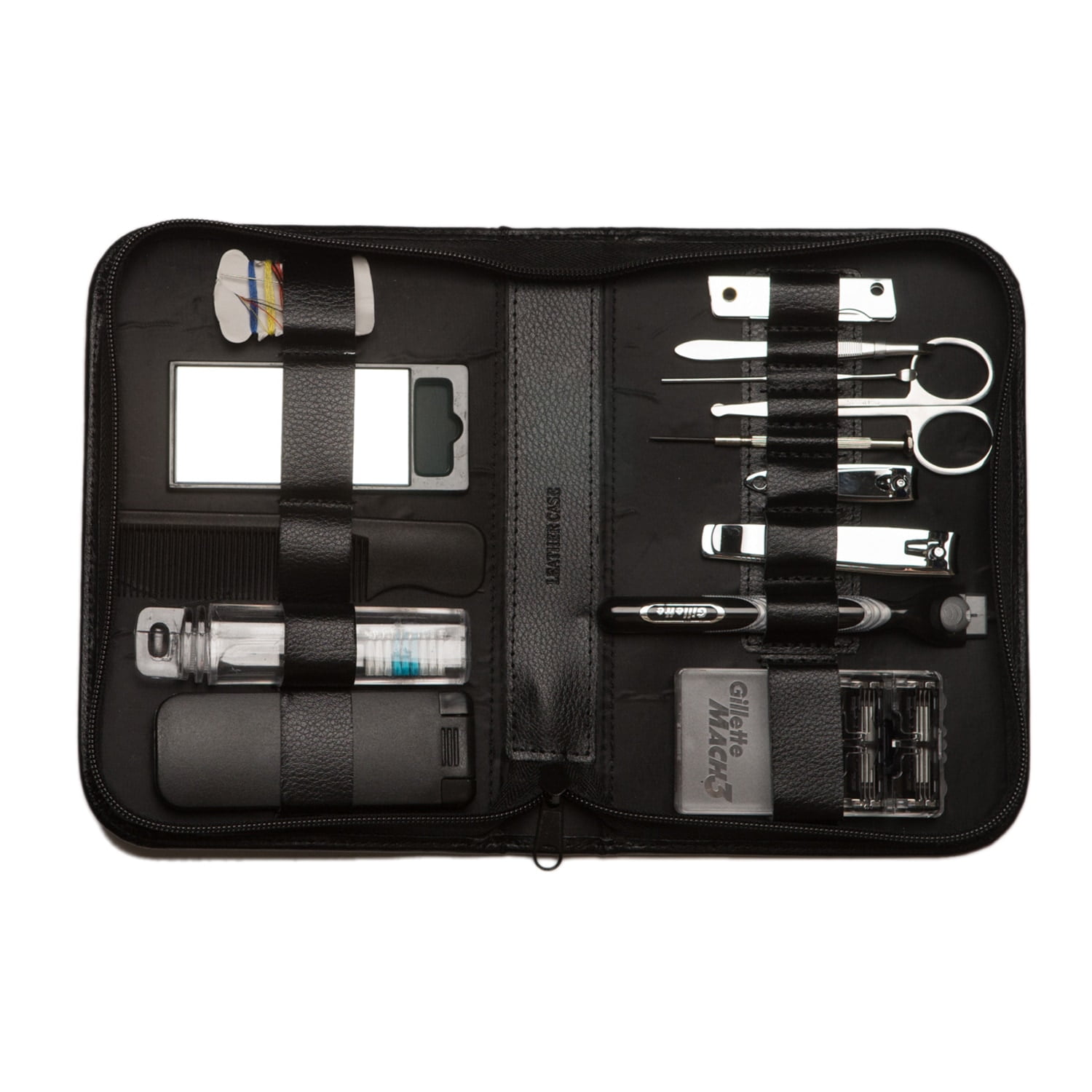 Bey Berk Black Leather 14-piece Grooming Set - Walmart.com