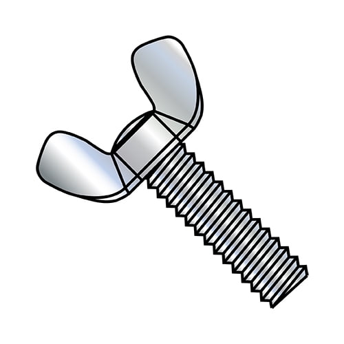 10-32X1 Light Series Cold Forged Wing Screw Full Thread Type A Zinc ...