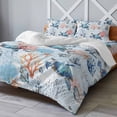 4 Piece Duvet Cover Set Full, Ocean Sea Turtle Coral Seamless Soft ...