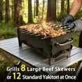 Portable Folding Hibachi Grill, Heavy Duty Charcoal & Wood-Burning ...