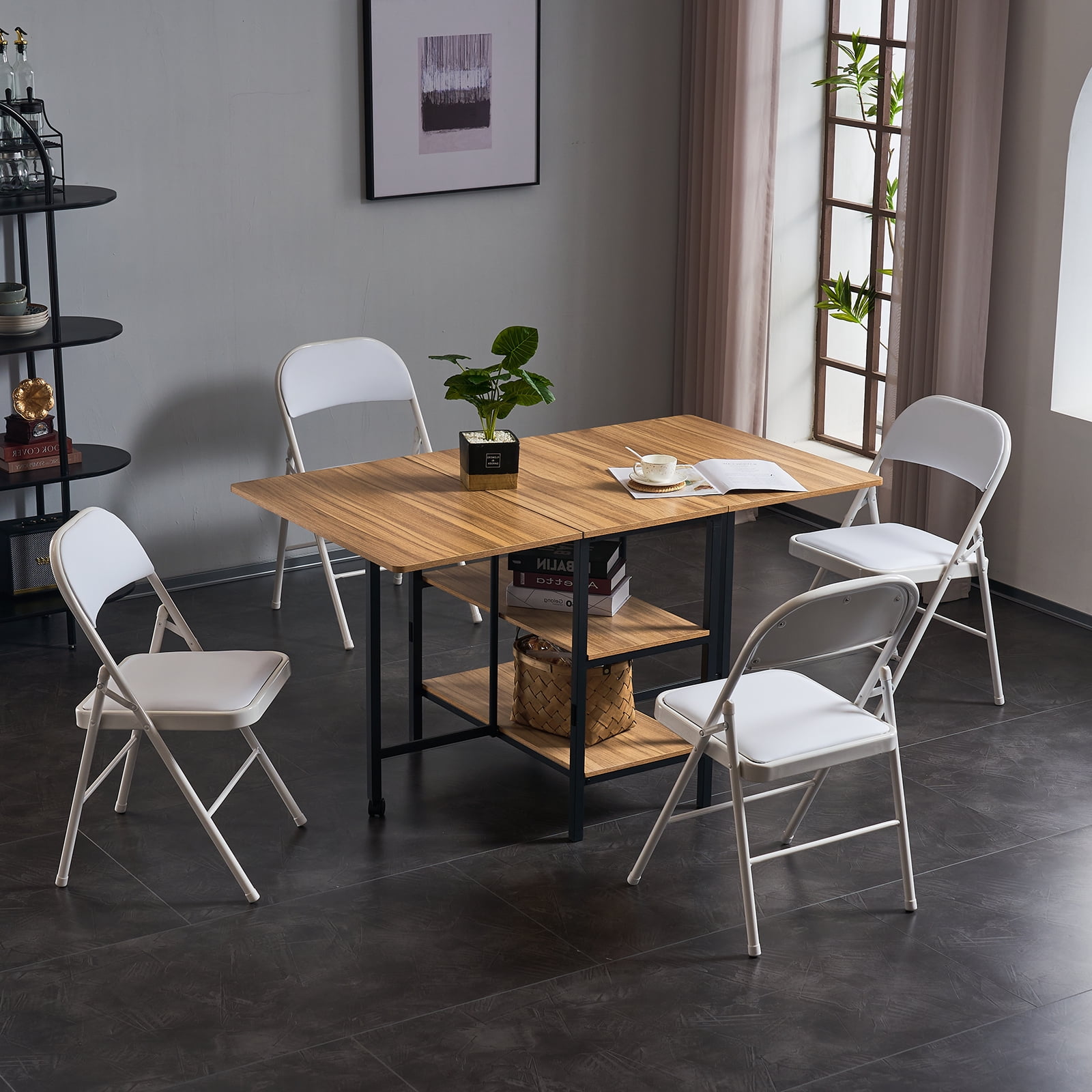 paproos Modern Dining Chairs Set of 4, PU Leather Dining Room Chairs ...