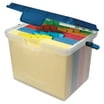 Office Depot Portable File Box, Letter-Size, Clear/Navy, 55767 ...