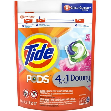 Tide PODS 4 in 1, Plus Downy, Laundry Detergent Liquid Pacs, April ...