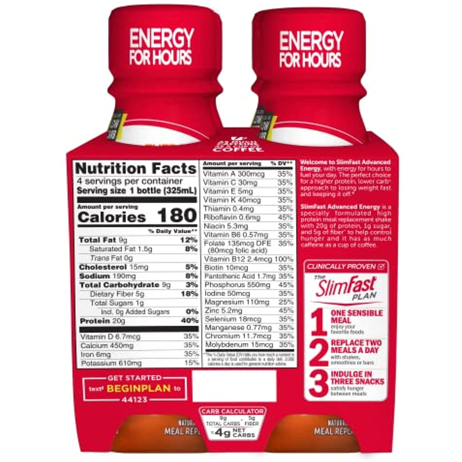 Buy Slimfast Advanced Energy High Protein Meal Replacement Shake ...