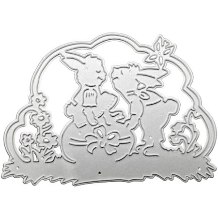 Easter Rabbits Metal Cutting Die Cute Bunny Die Cuts Embossing Mould ...