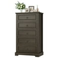 Homfa 5 Drawer Tall Dresser, Wooden Assembled Deep Storage Cabinet ...