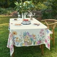 Easter Rectangle Tablecloth 60x120 Inch Spring Floral and Bunny Table ...