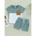 Genuiskids 2Pcs Toddler Boy Summer Outfits, Short Sleeve T-Shirt ...