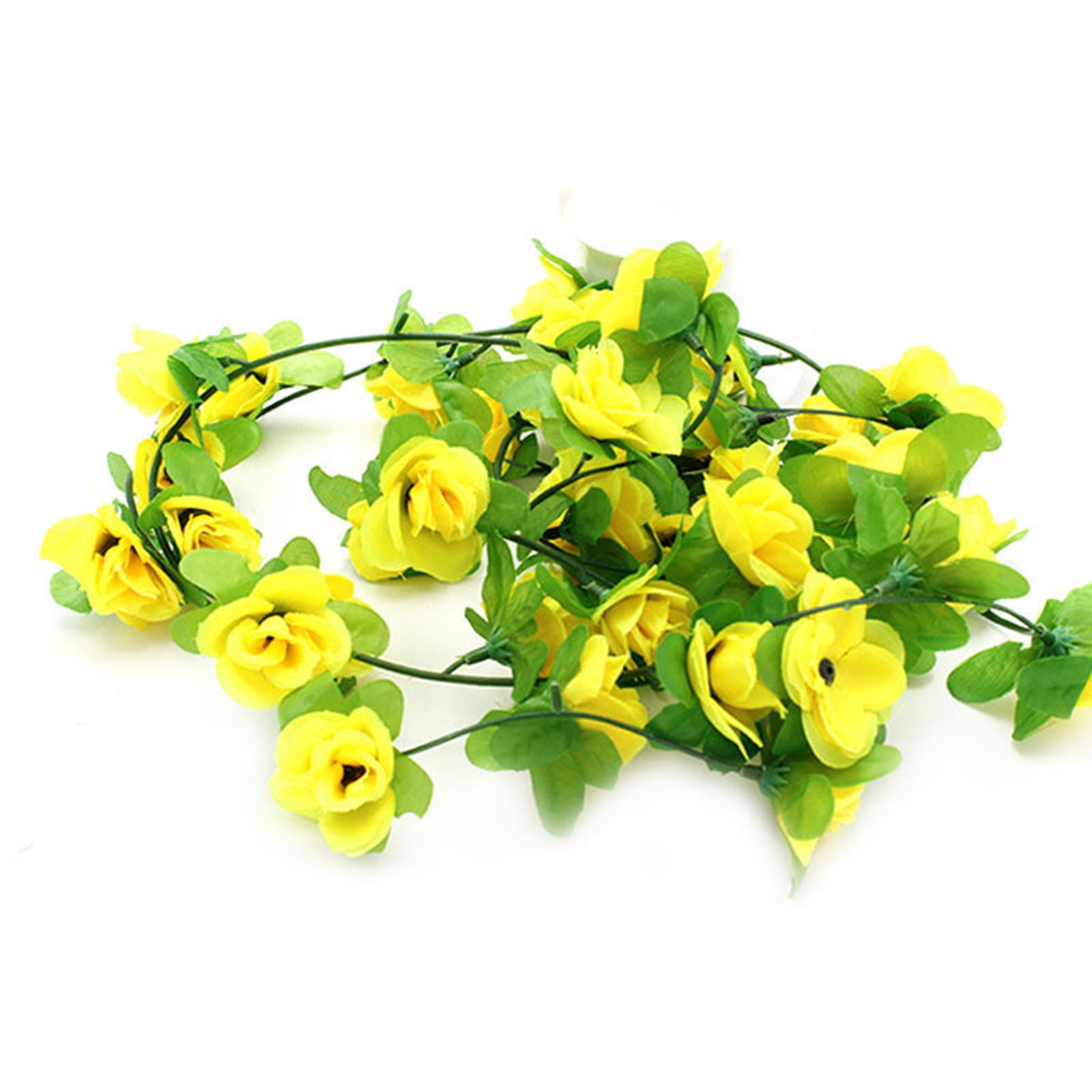 Artificial Rose Vine Flowers with Green Leaves, Hanging Fake Flower ...