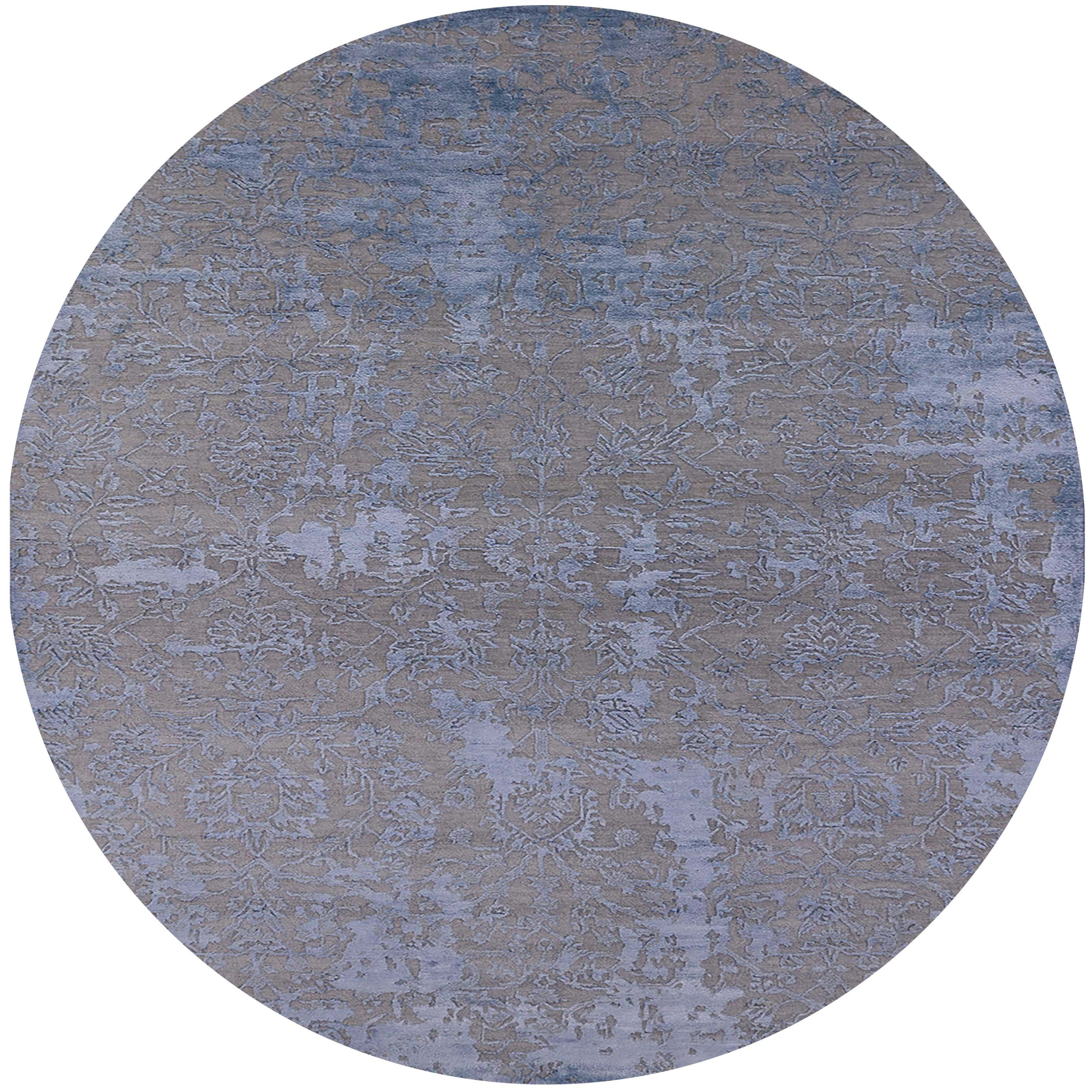 Ahgly Company Indoor Round Mid-Century Modern Lavender Purple Oriental ...