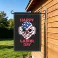 1pc Happy Labor Day American Flag Skull Print Garden Flag,Double Sided ...